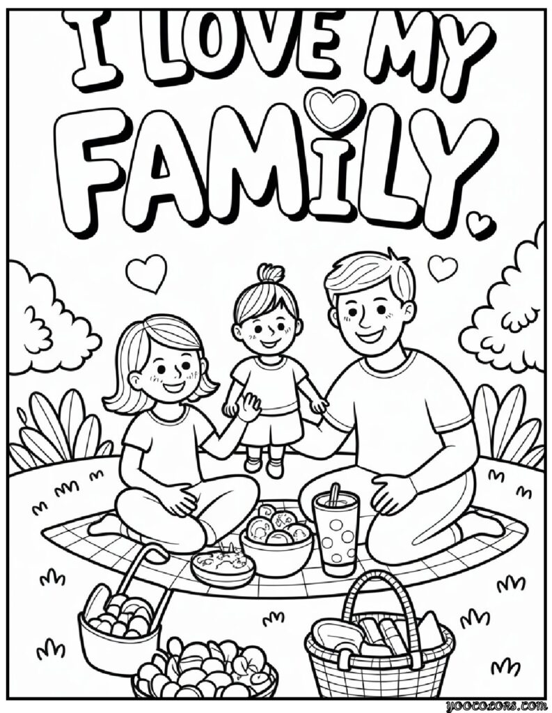 13 I Love My Family Coloring Pages Free Printable
