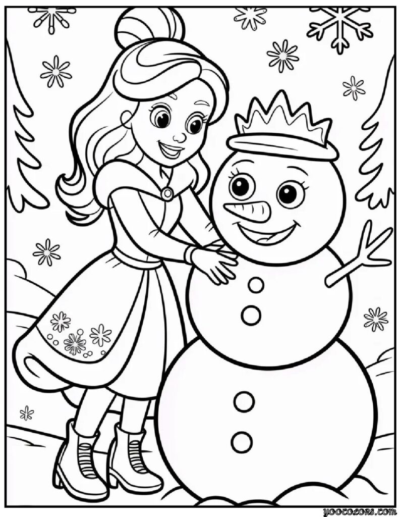 10 Disney Princess Winter Coloring Pages – Free Printable