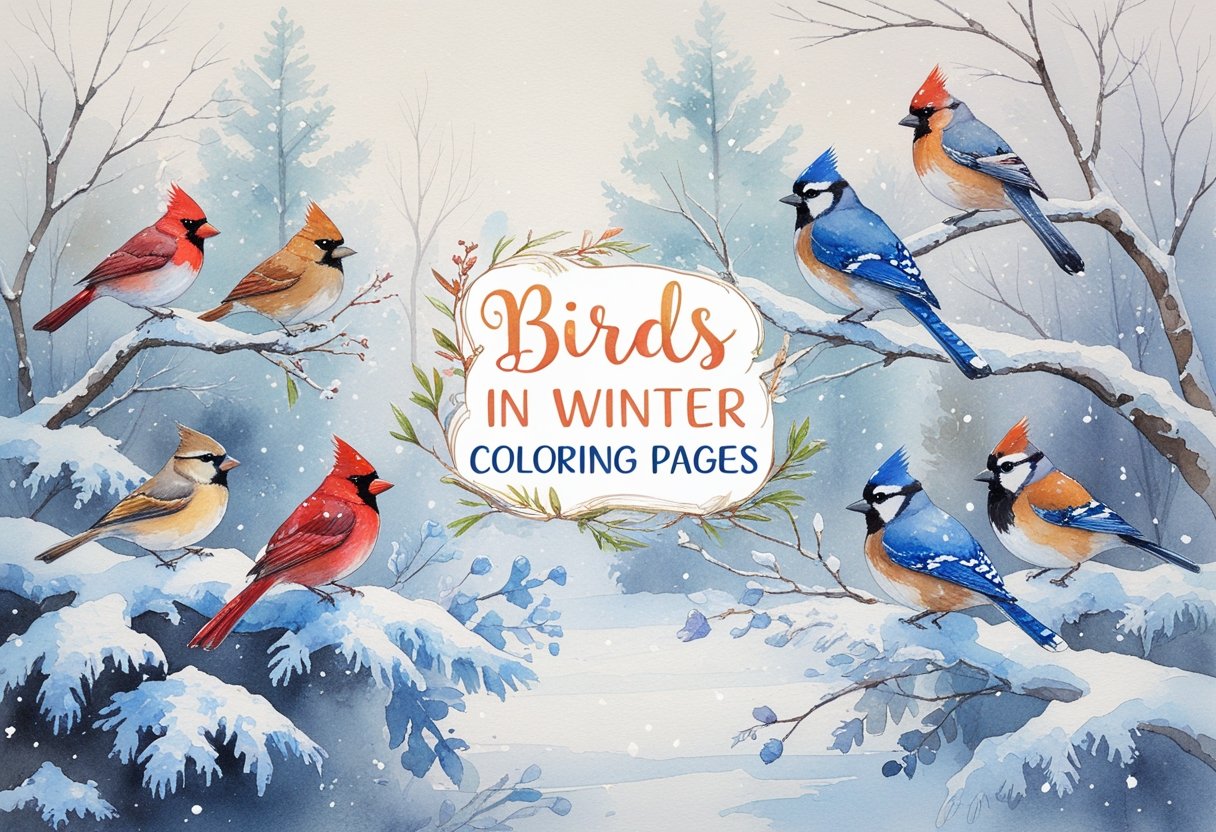 10 Birds In Winter Coloring Pages | Free Printable Sheets