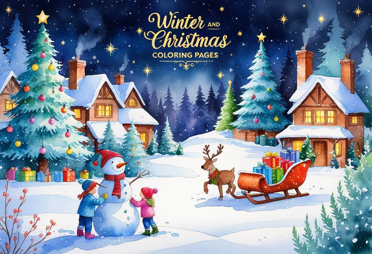10 Winter And Christmas Coloring Pages – Free Printable
