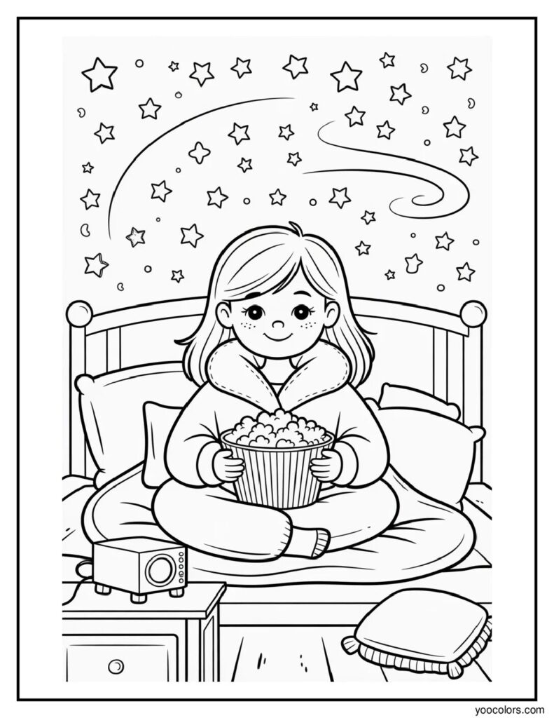 16 Cozy Girl Coloring Pages – Aesthetic, Relaxing & Free