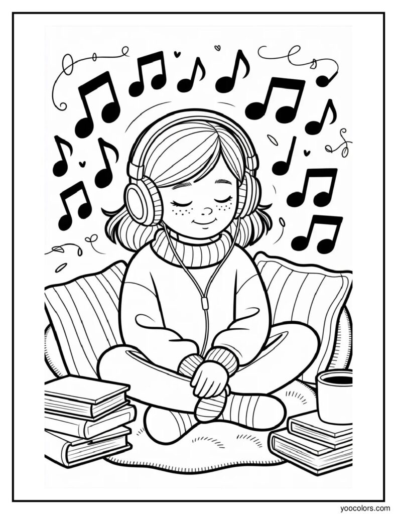 16 Cozy Girl Coloring Pages – Aesthetic, Relaxing & Free