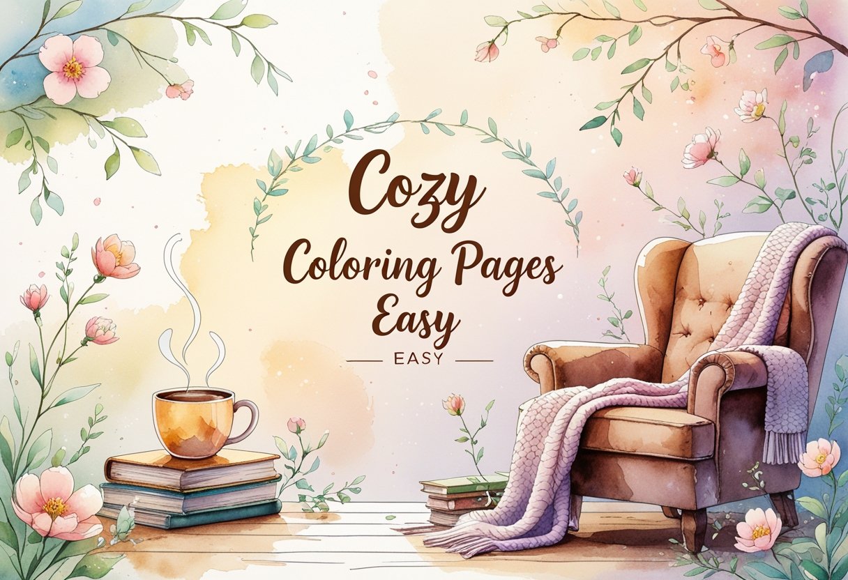 20 Cozy Coloring Pages Easy – Relaxing Free Printables