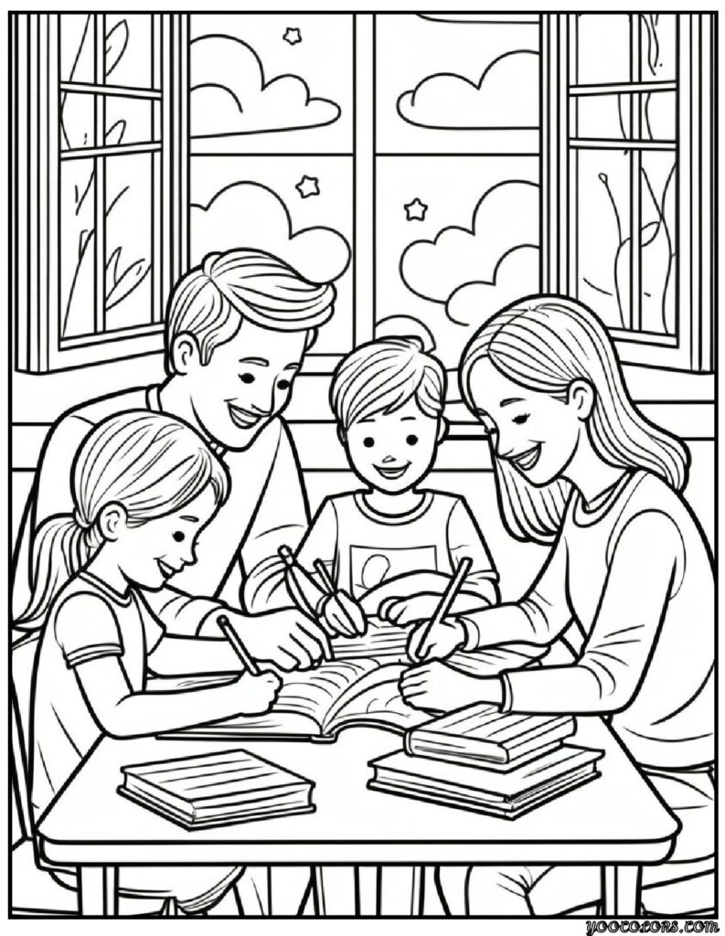 16 Family Coloring Pages Free Printables For Kids And Adults