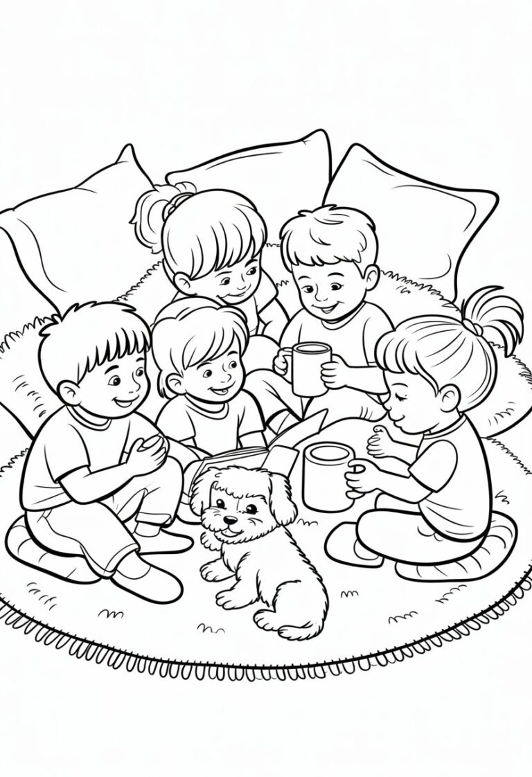 12 Cozy Friends Coloring Pages - Free Sheets To Color