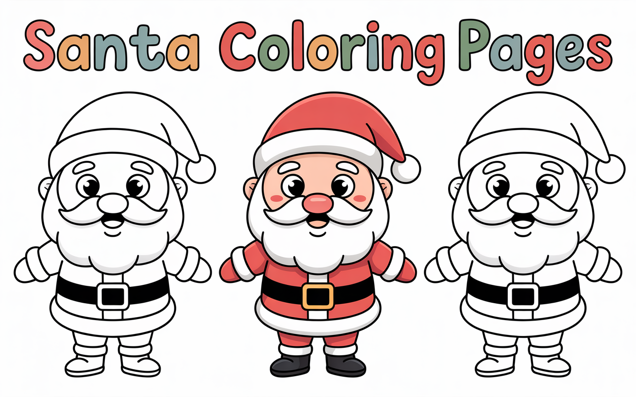 10 Santa Coloring Pages – Free Printable Christmas Sheets