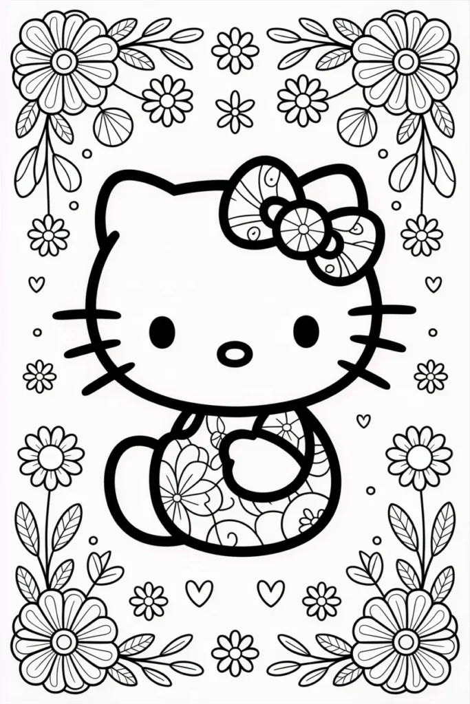 10 Hello Kitty Coloring Pages For Adults – Free Aesthetic