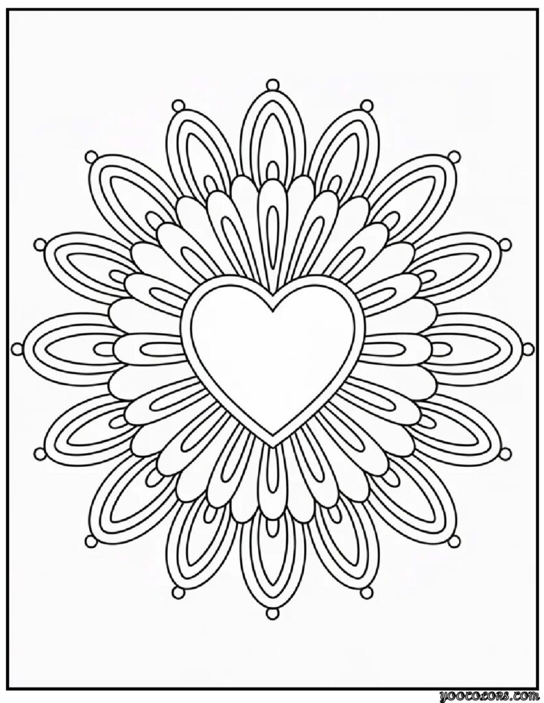 10 Free Mandala Valentines Day Coloring Pages