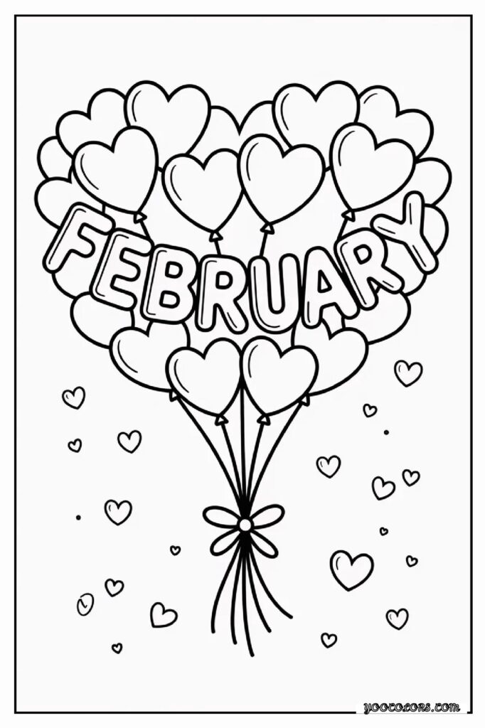 February Coloring Pages Free Cute Valentine PDF Designs