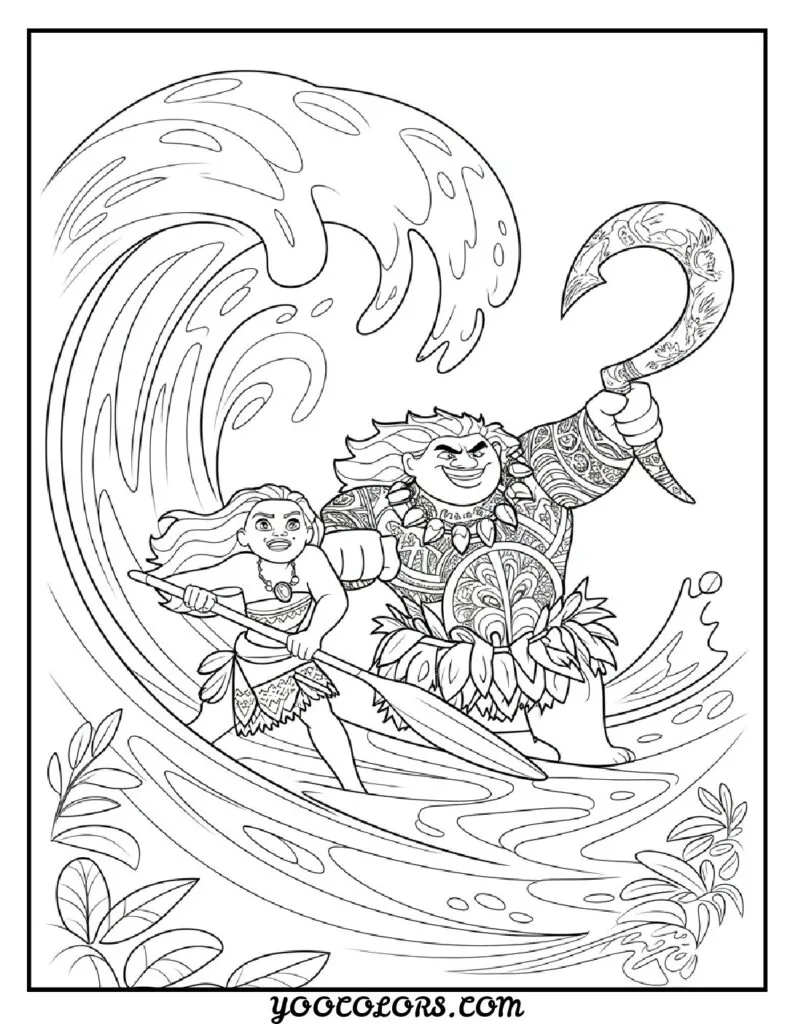 Moana Coloring Pages Free Printables PDF Characters