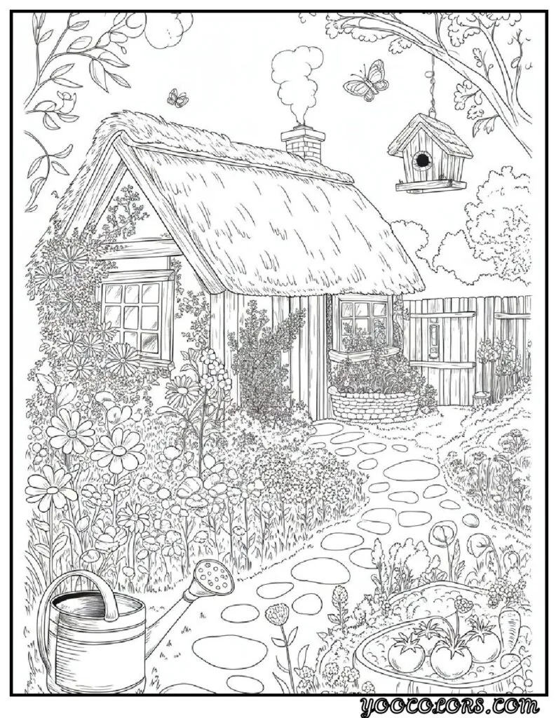 65+ Best Cottagecore Coloring Pages PDF Printables And Png