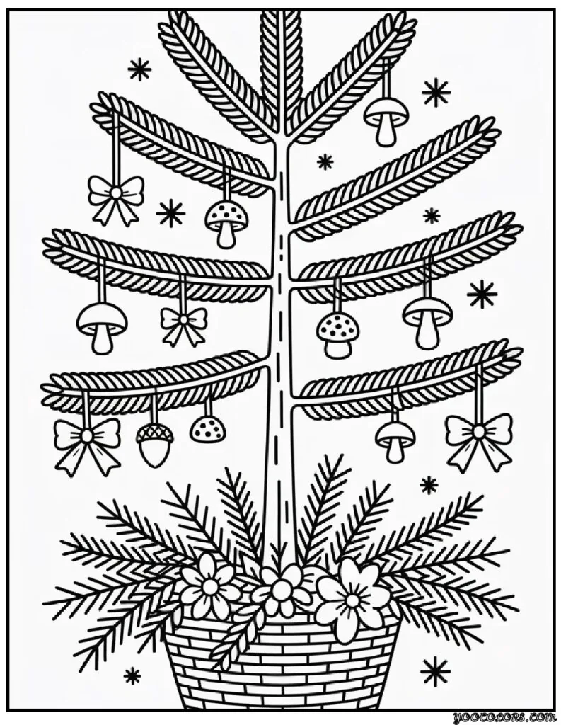 24 Christmas Tree Coloring Pages (Free Printable PDF)