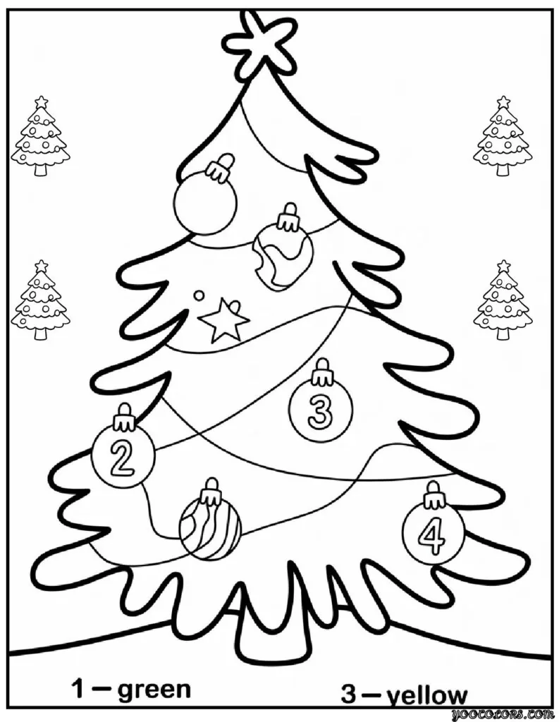 24 Christmas Tree Coloring Pages (Free Printable PDF)