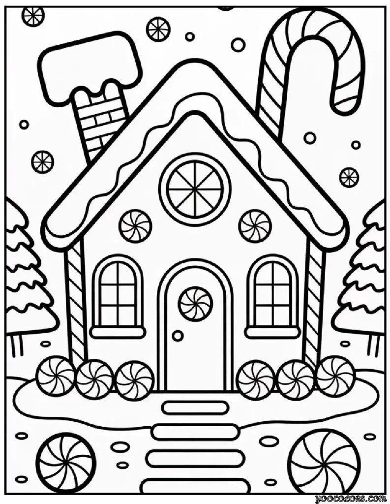 10 Christmas Coloring Pages Candy Cane Free PDF Prinatbles